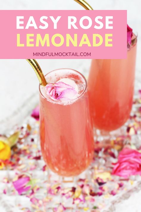 Rose Lemonade Recipe | Pink Lemonade Recipe - The Mindful Mocktail