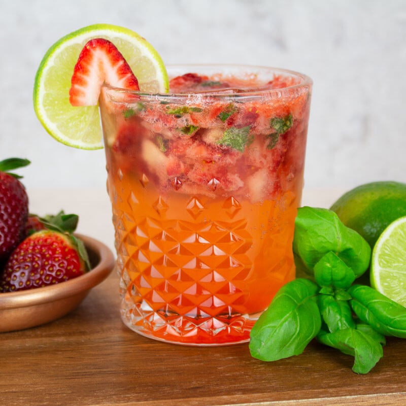Strawberry Basil Mocktail | Strawberry Drink Recipe - The Mindful Mocktail