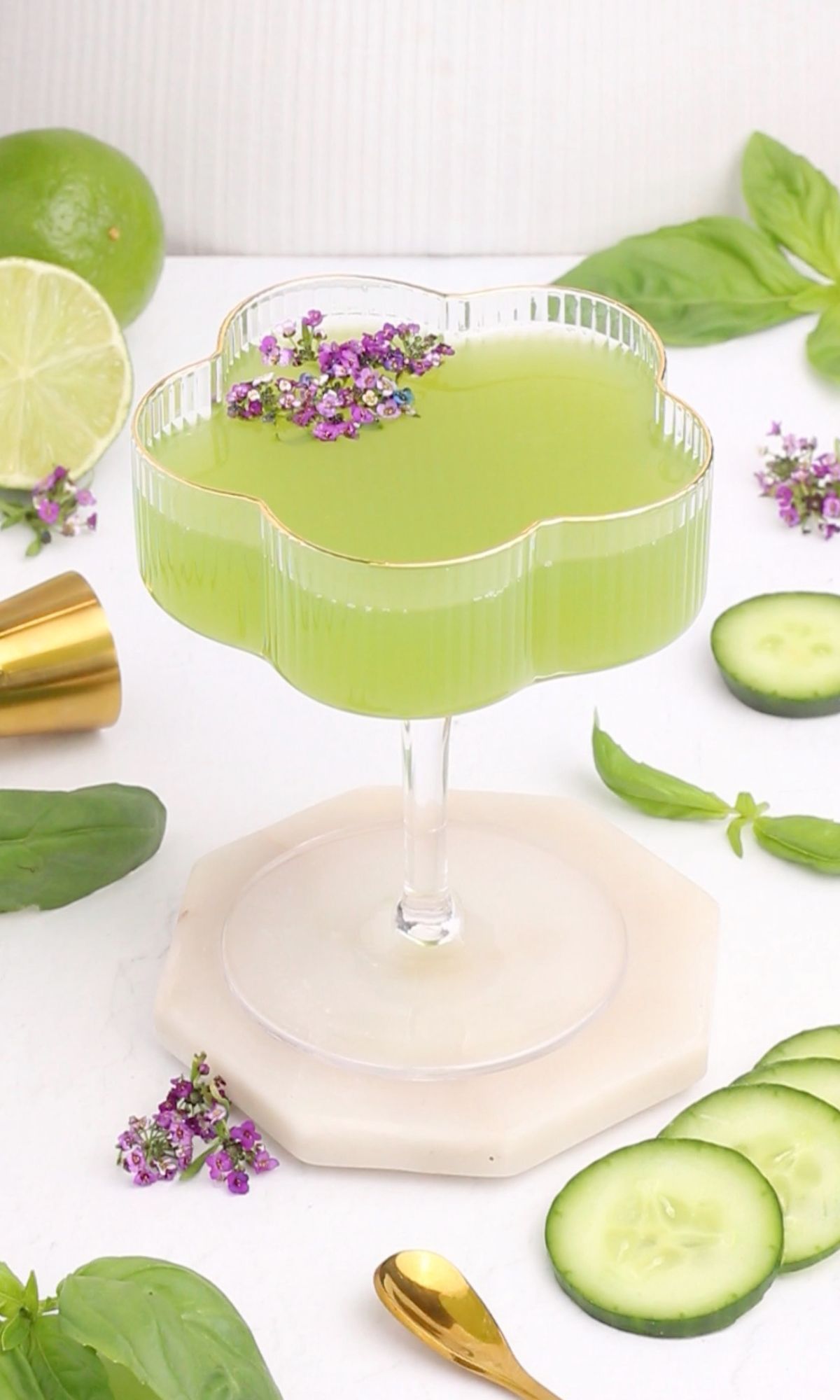 Floral Garden Basil Mocktail - The Mindful Mocktail