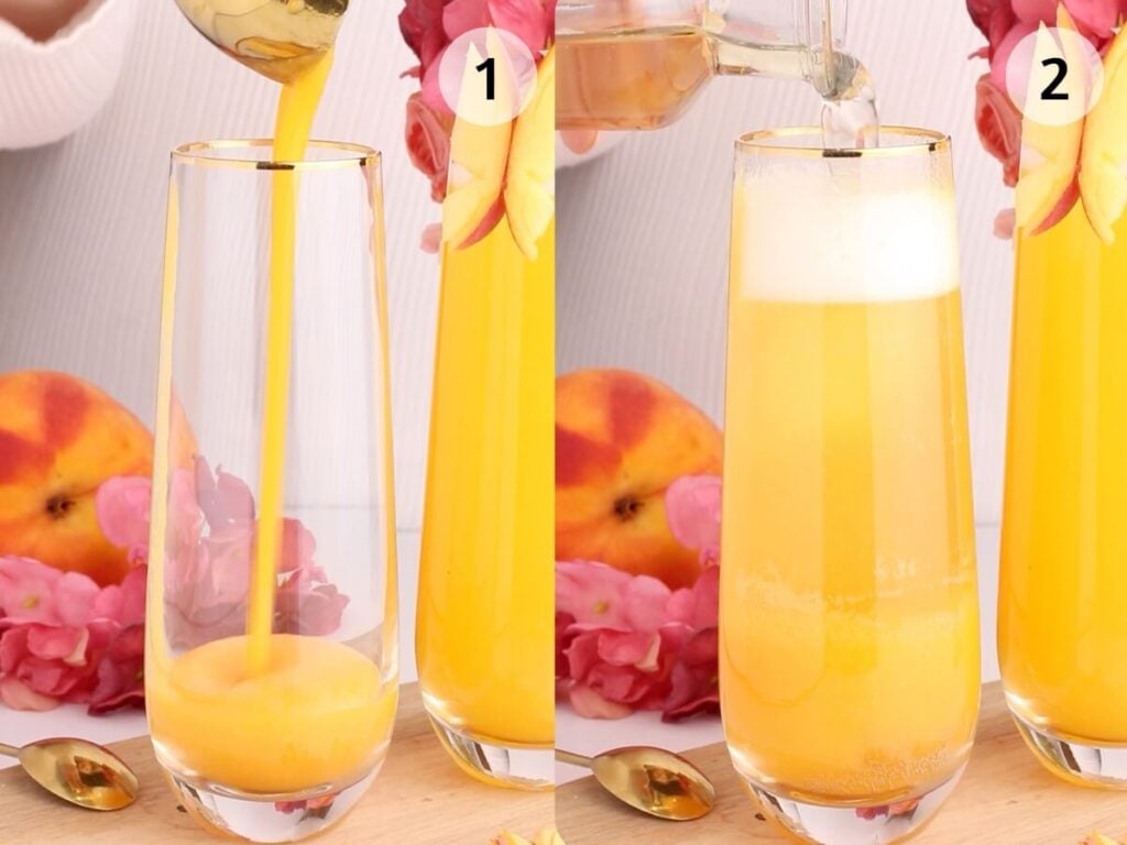 Peach Bellini Mocktail - The Mindful Mocktail